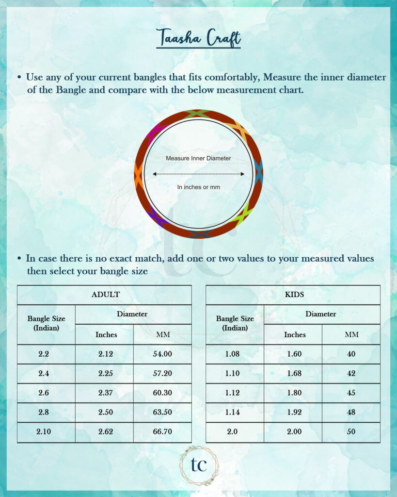 How can I know my Bangle size? - Taasha Craft